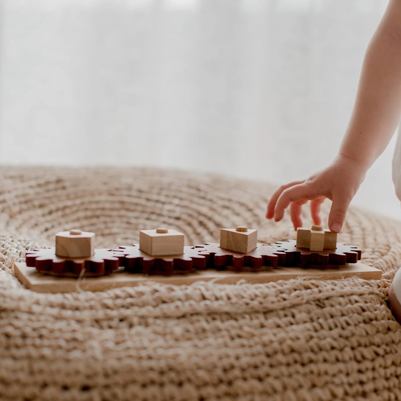 Wooden Gear Puzzle Board | Montessori Toy NZ – Curious Moonbeam